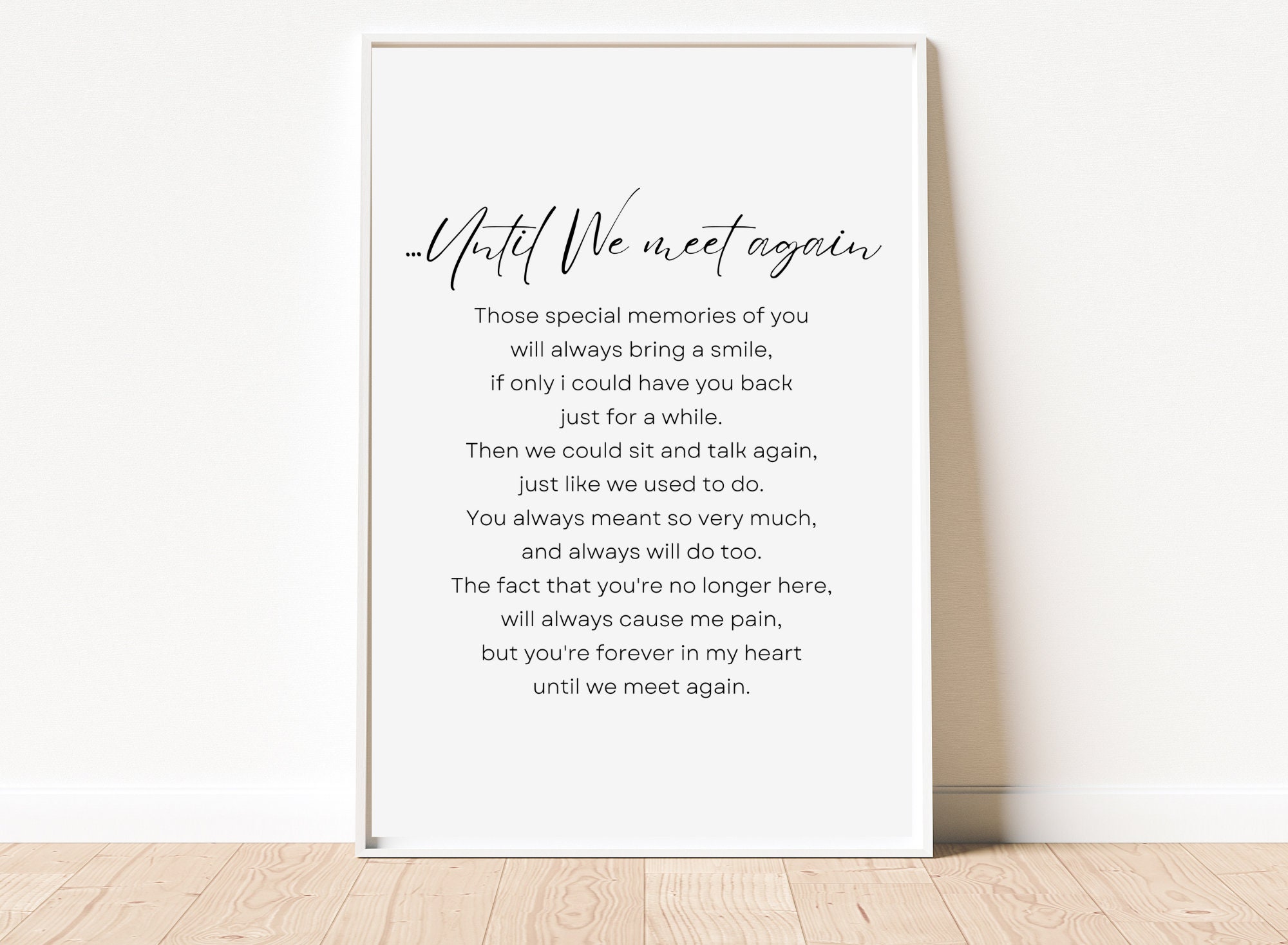 Until We Meet Again Printable Poem, Digital Download, Grief Quote, A ...