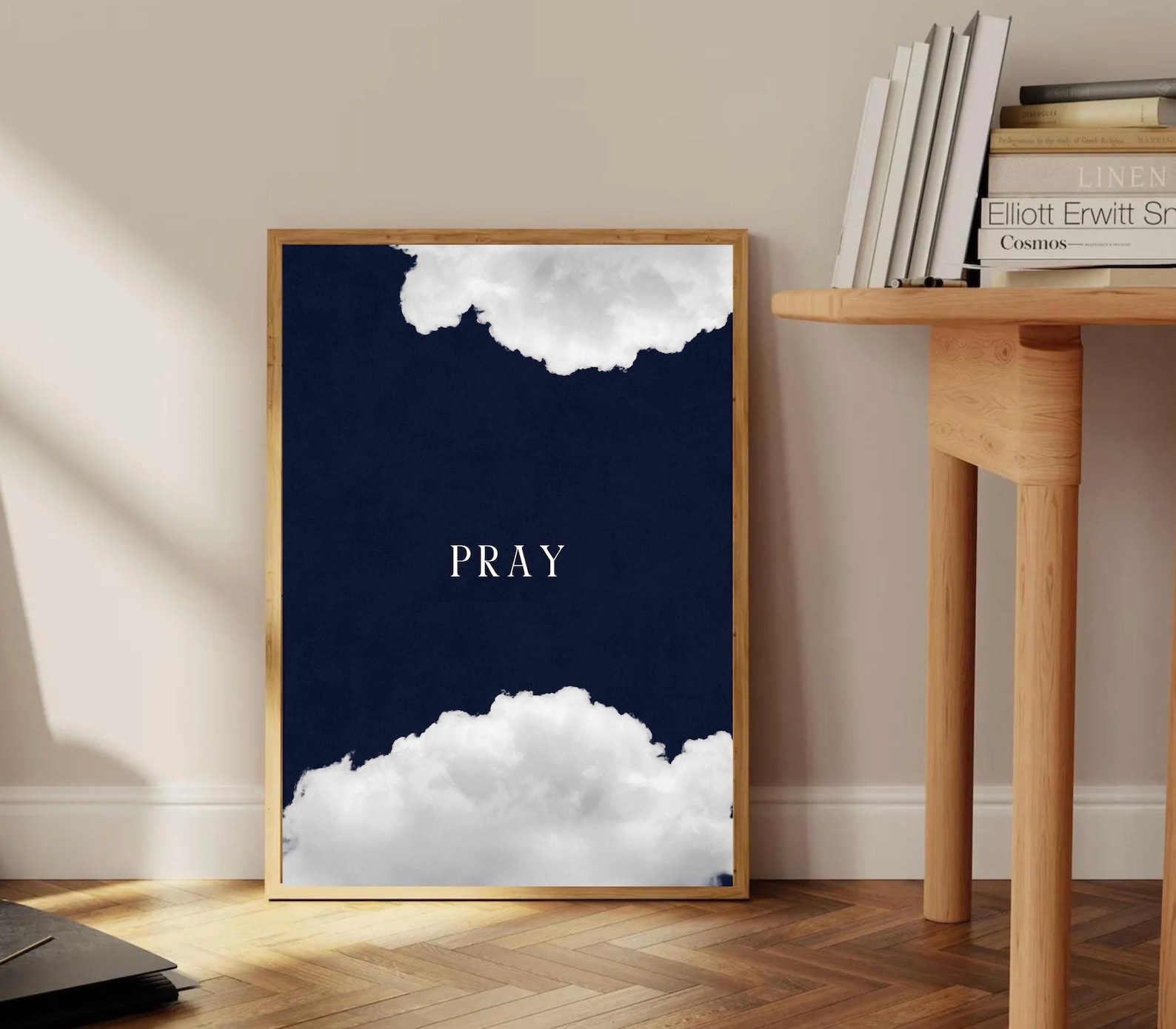 Christian Dark Blue Sky Cloud Pray, Bible Verse Wall, Scripture Print ...