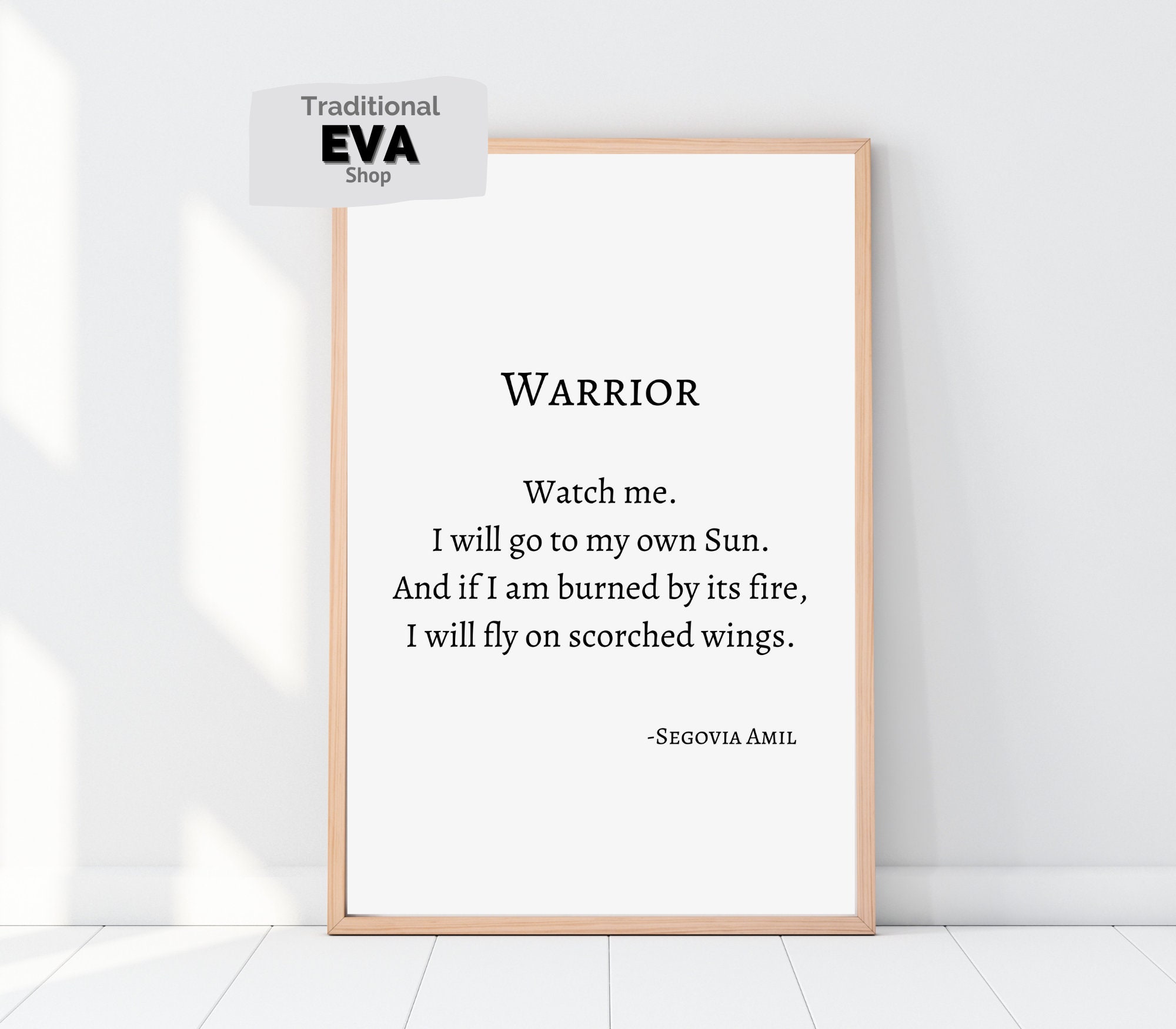 Warrior Poem, Segovia Amil Poem, Poem Quote Wall Art Decor Poster Print ...