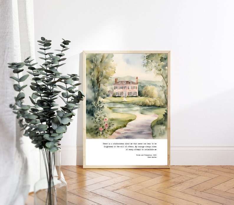 Jane Austen Pride and Prejudice Wall Art, Jane Austen Quote Printables ...