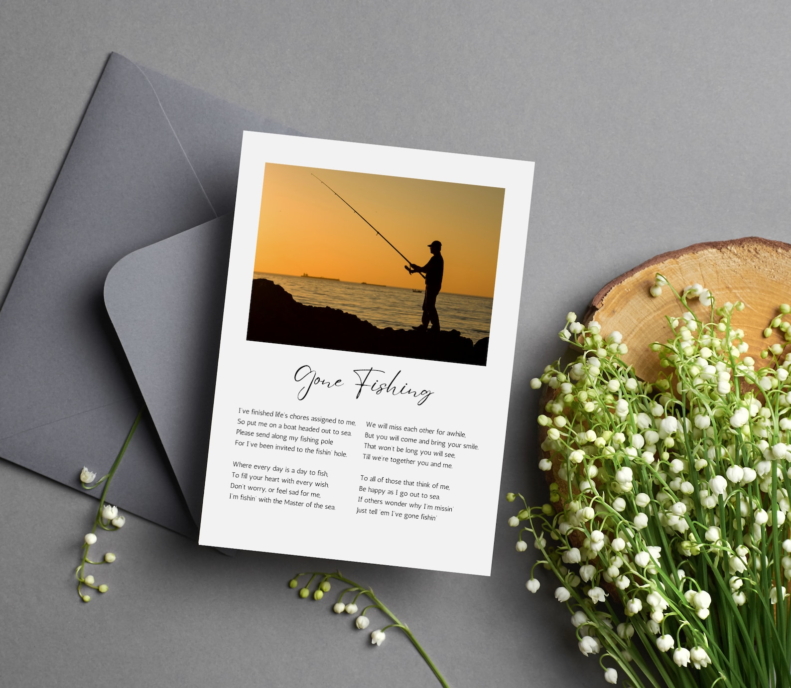 Personalized Gone Fishing Poem Ready to Print, Celebration of Life Poem ...
