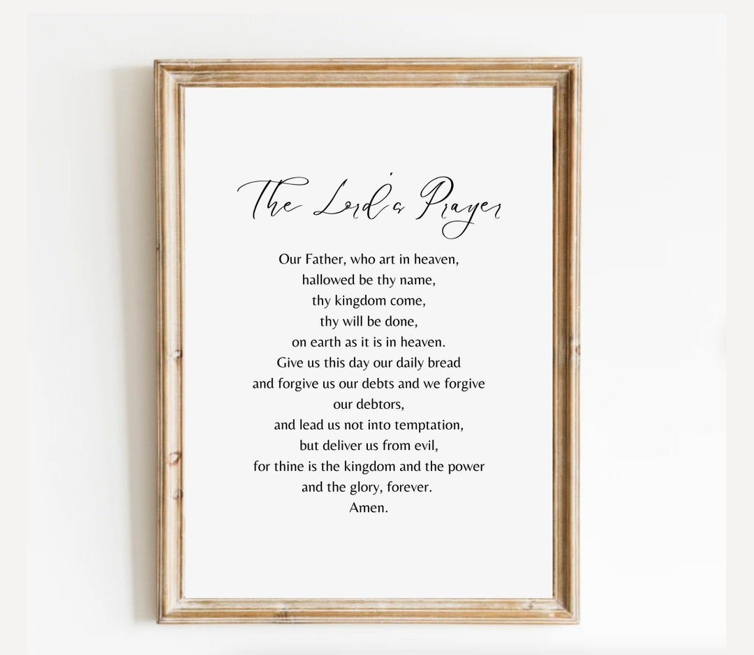 The Lord's Prayer, Bible Verse Printable Art, Our Father Who Art in ...