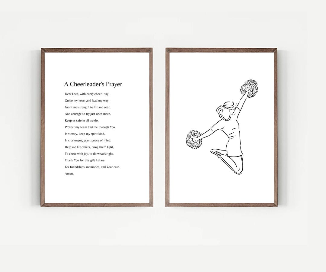 Set of 2 A Cheerleader's Prayer Printable Wall Art – Inspirational ...