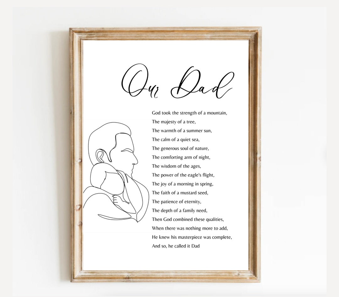 Our Dad | Poem for Father | Gift for Father| Father’s Day Gift | Gift ...