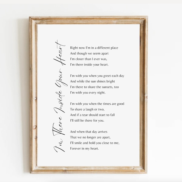 Always in Your Heart Poem - Etsy