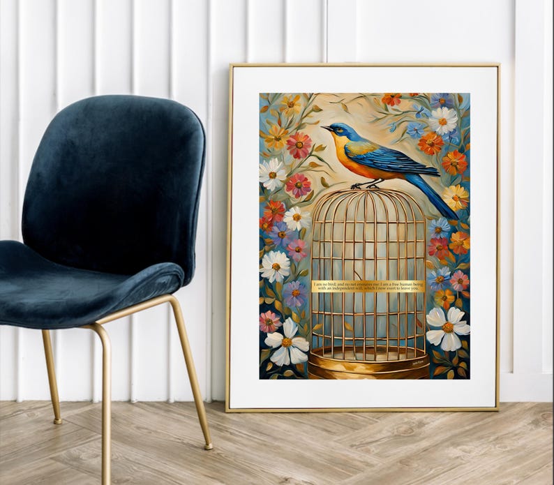 Charlotte Brontë Charlotte Brontë Wall Art, I Am No Bird Quote ...