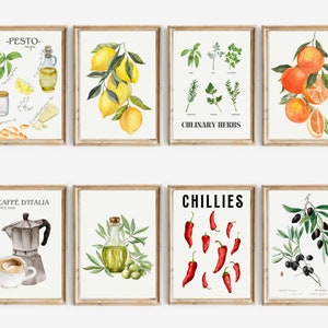 Italian Kitchen Wall Decor | Kitchen Wall Art Set of 12 PRINTABLES ...