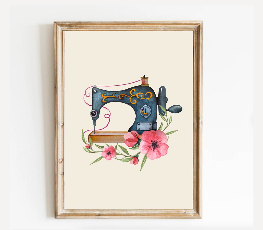Sewing Machine Art - Craft Room Art, Gift for Quilters, Craft Room Wall ...