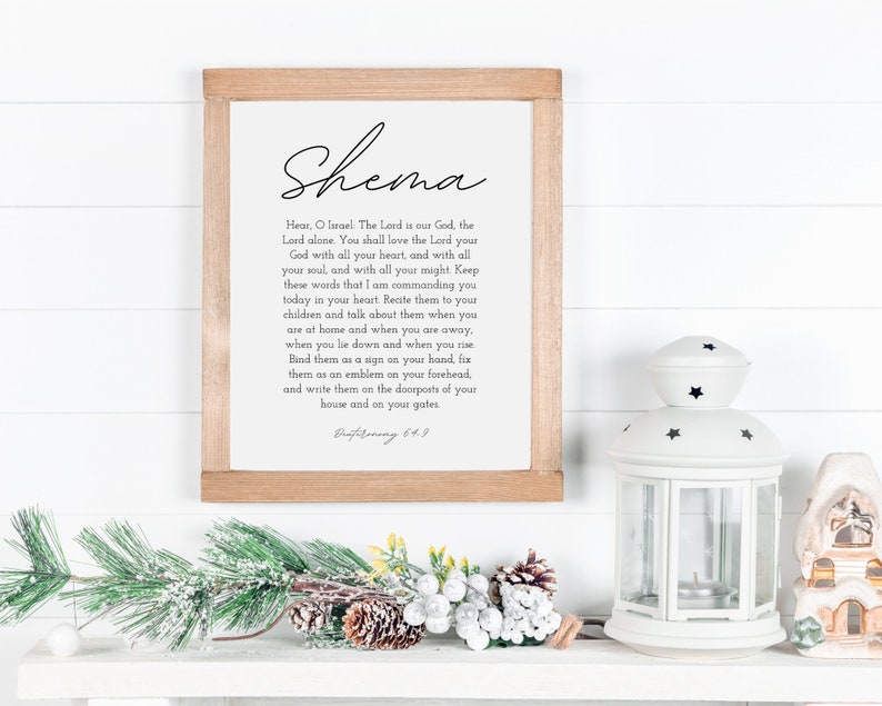 Deuteronomy 6:4-9 Shema. Bible Verse Wall Art. Christian Gift. - Etsy
