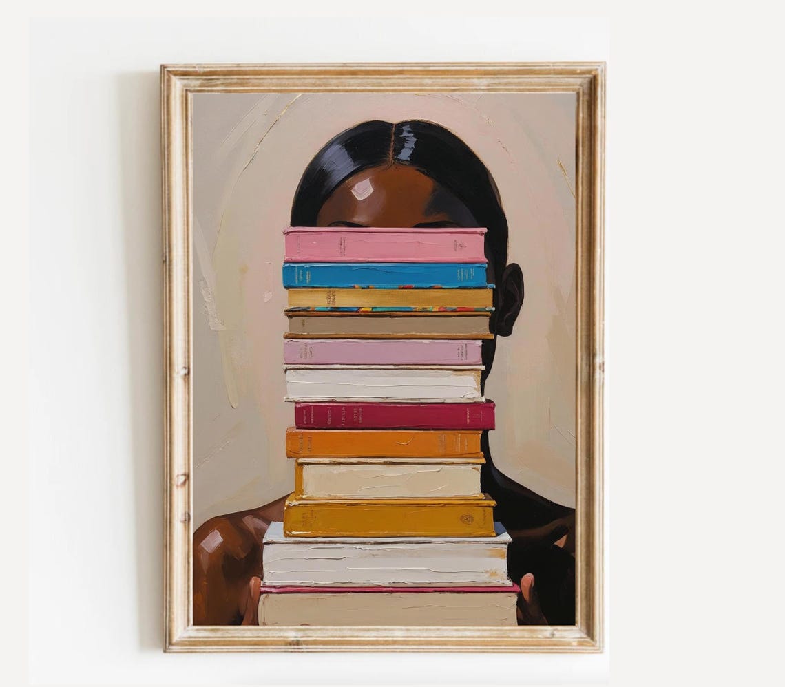 Black Woman Reading Print: Abstract Feminine Art (digital Download) - Etsy