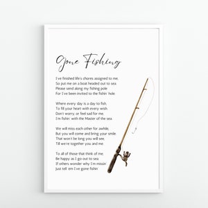 Gone Fishing Poem Ready to Print, Celebration of Life Poem for ...