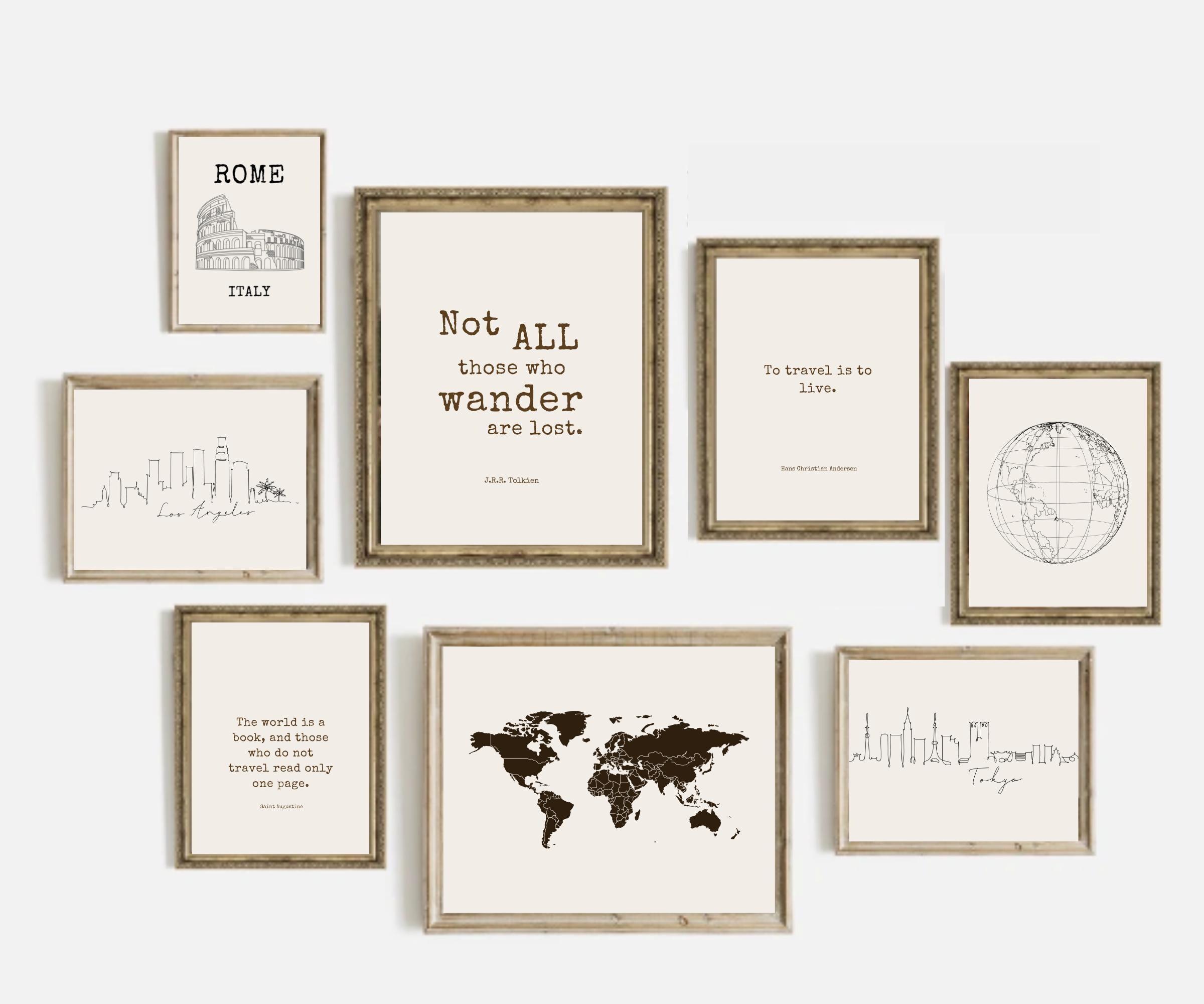 Travel Quote Wall Art Set | City Skyline Prints (digital Download) - Etsy