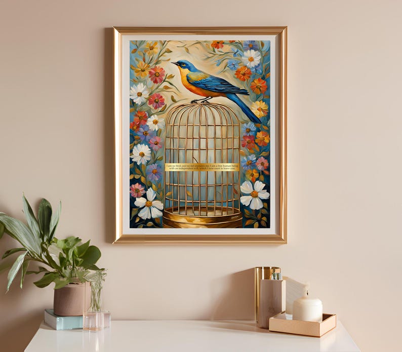 Charlotte Brontë Charlotte Brontë Wall Art, I Am No Bird Quote ...