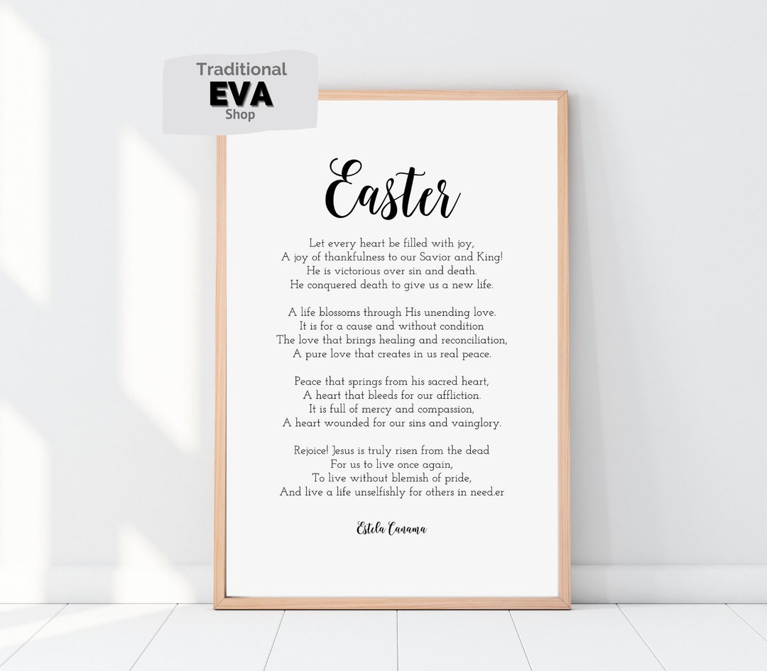 Easter Poem, Christian Print, Printable, Religious Quote, Religious ...