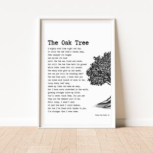 Oak Tree Poem | Nature Wall Art | Inspirational Art Print | Digital ...