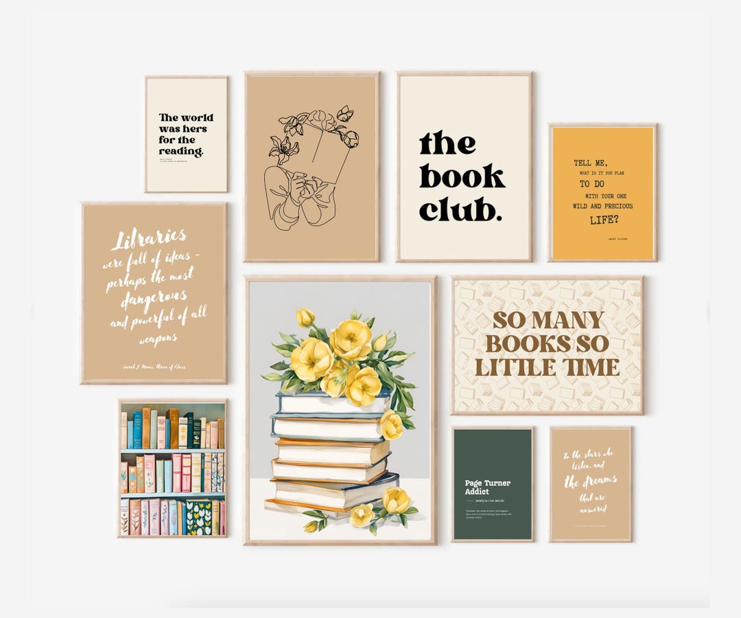 Book Quote Wall Art Set of 15 | Printable Gallery Wall for Book Lovers ...