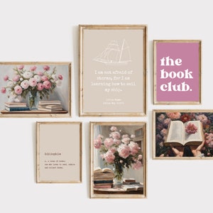 Gallery Wall Set of 9 Prints With Book Quotes, Book Prints, Book Art ...