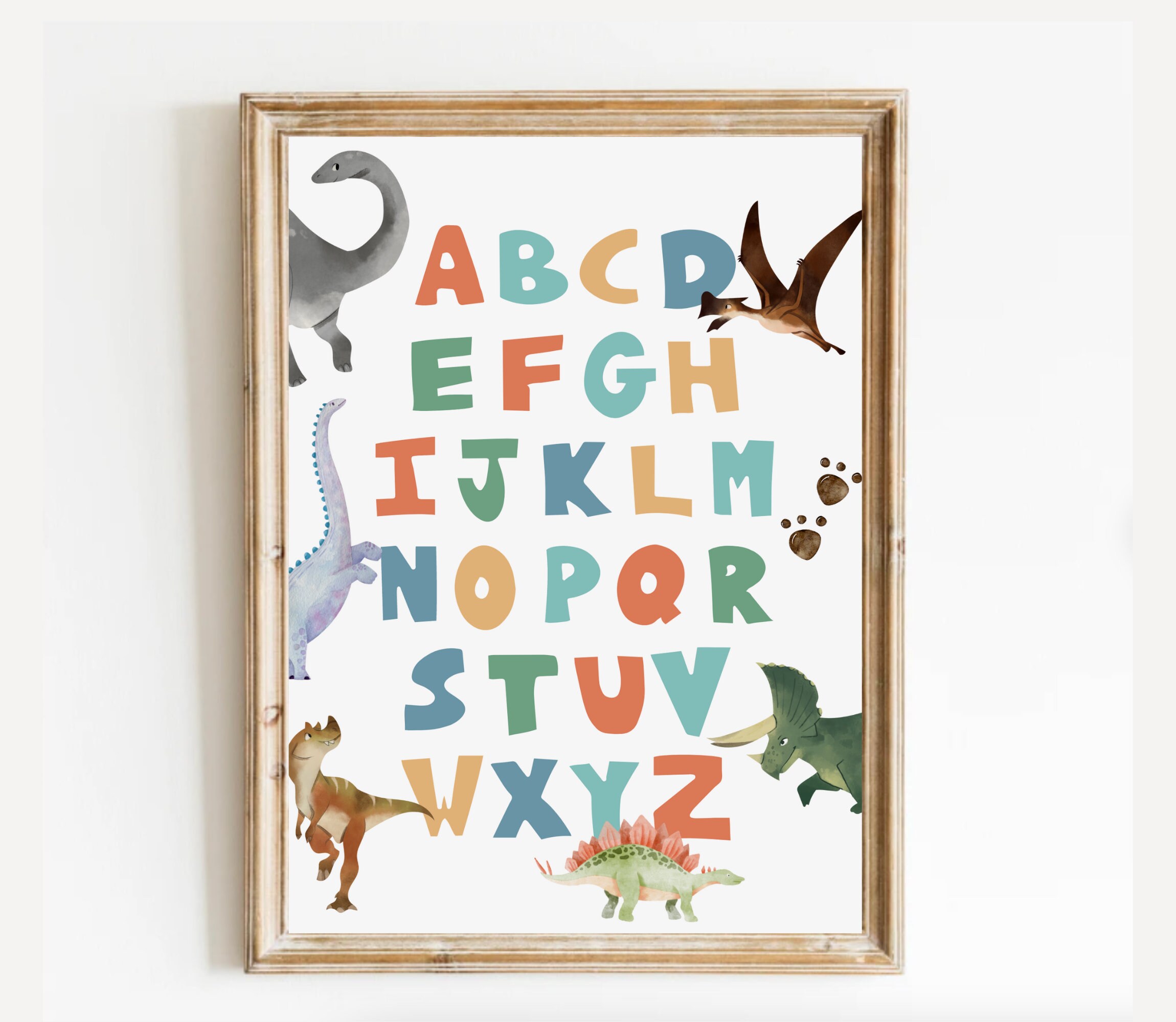 Dinosaur Alphabet Poster Abc Poster With Dinosaurs for - Etsy