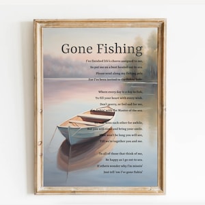 Gone Fishing Poem Ready to Print, Celebration of Life Poem for ...