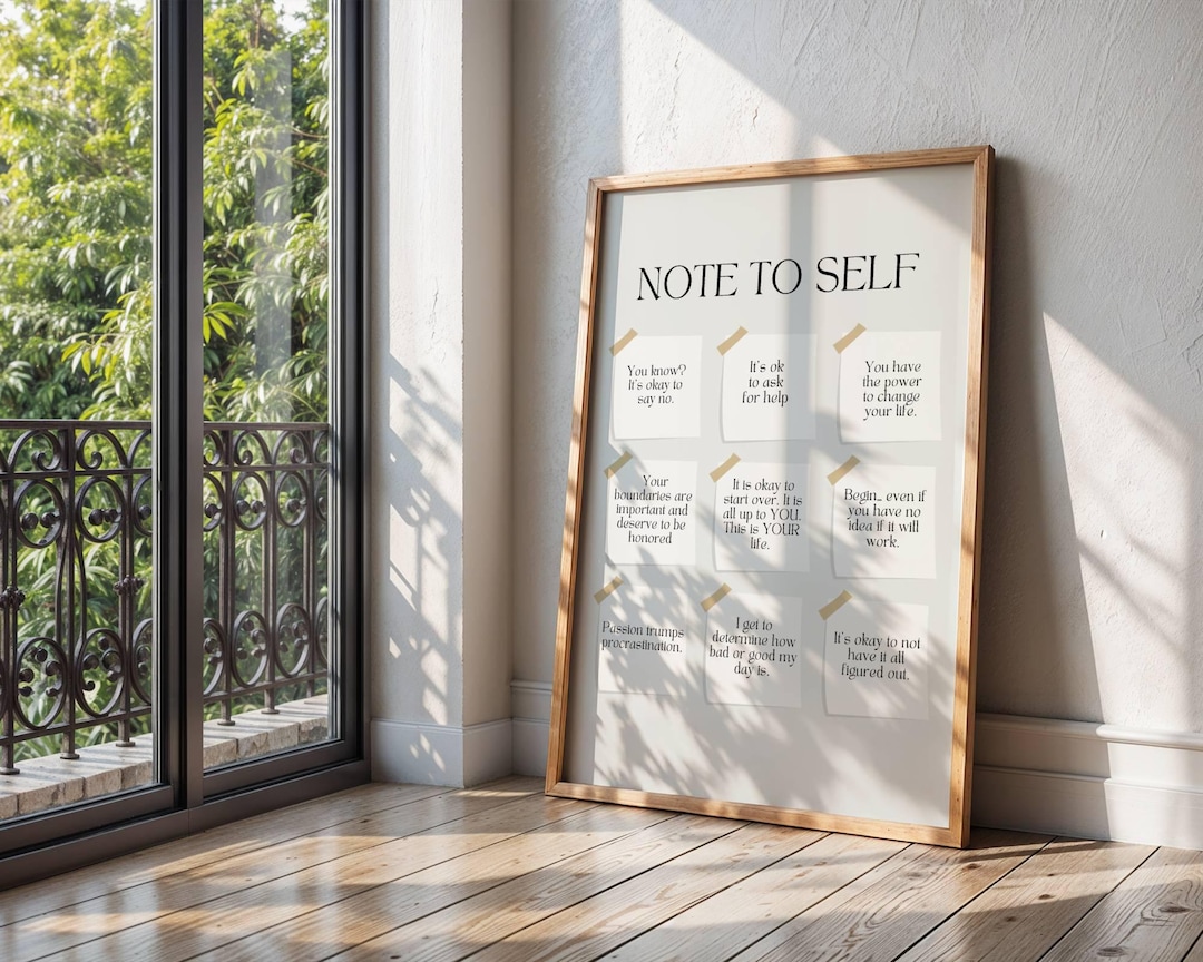 Note to Self Digital Mental Health Poster | Self Love & Self Care Quote ...