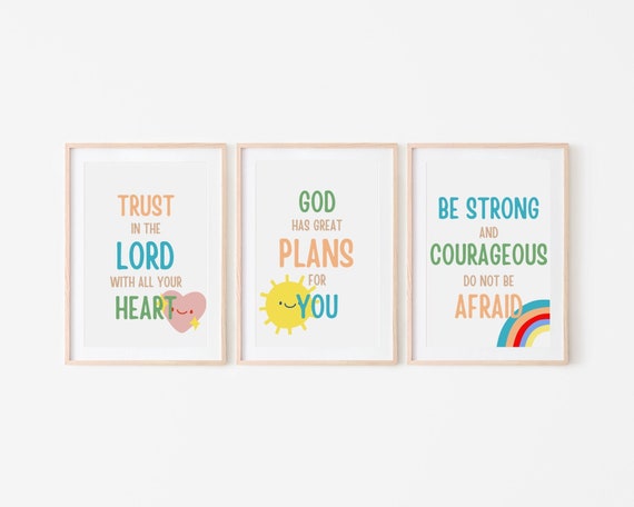 Kids Bible Verse Scripture Poster Wall Art Church Sunday - Etsy