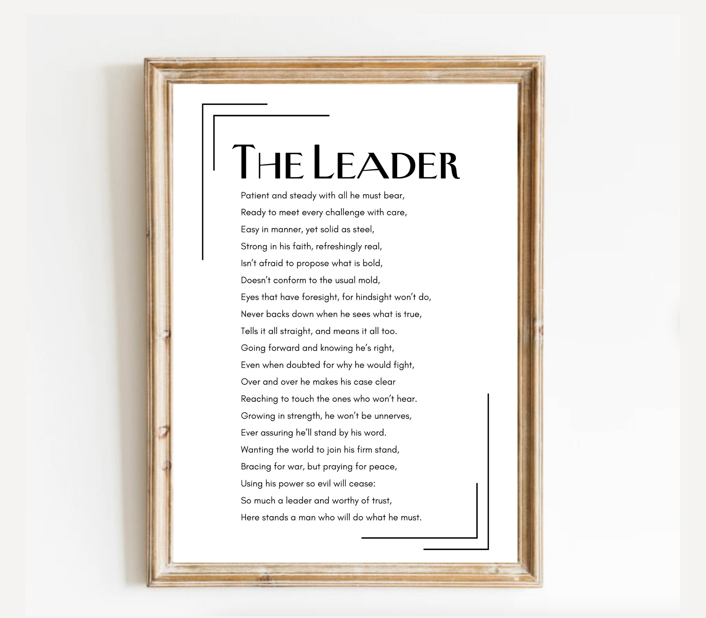The Leader Poem Poster | Gift for Boss – Male & Female Versions ...
