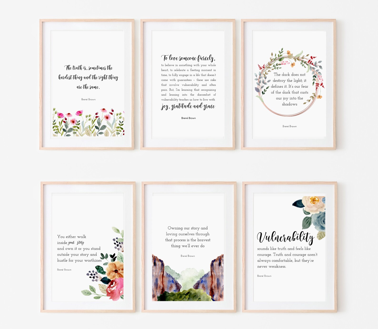 Brene Brown Quotes 10 Piece Wall Art Strong Back. Soft Front - Etsy