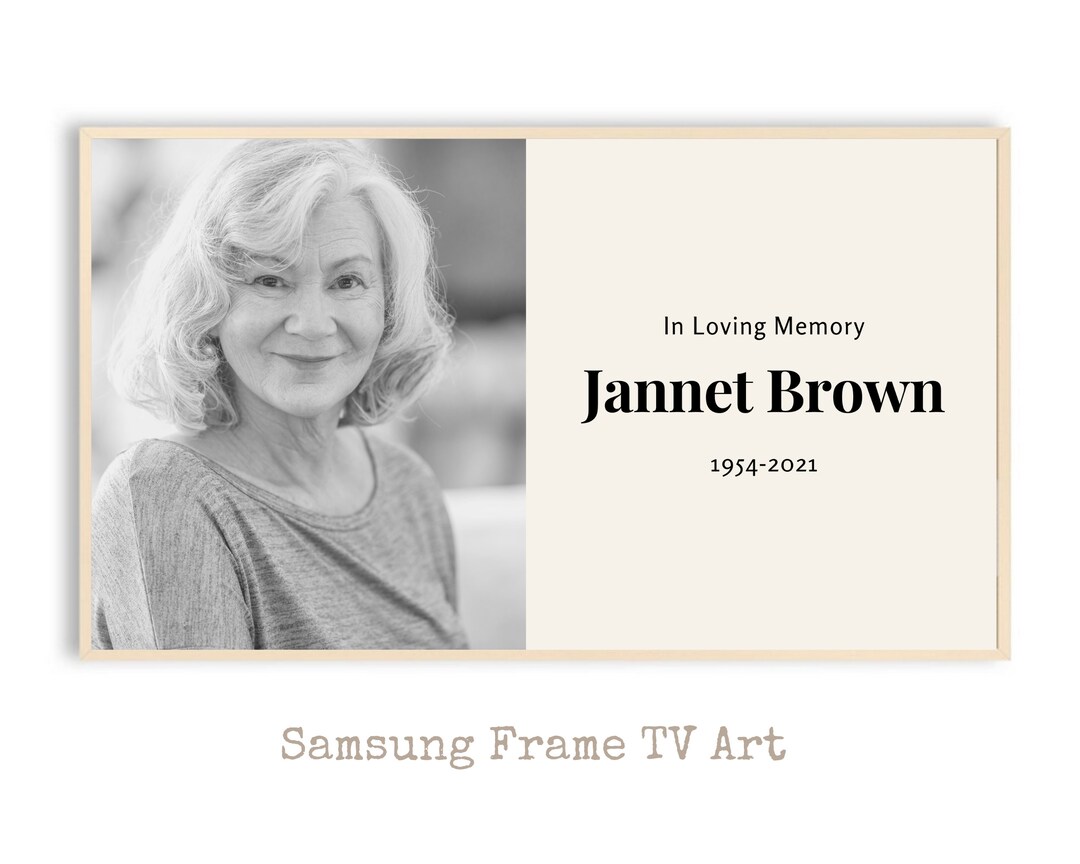 Funeral Frame Tv Art, Celebration of Life Samsung Frame, in Loving ...