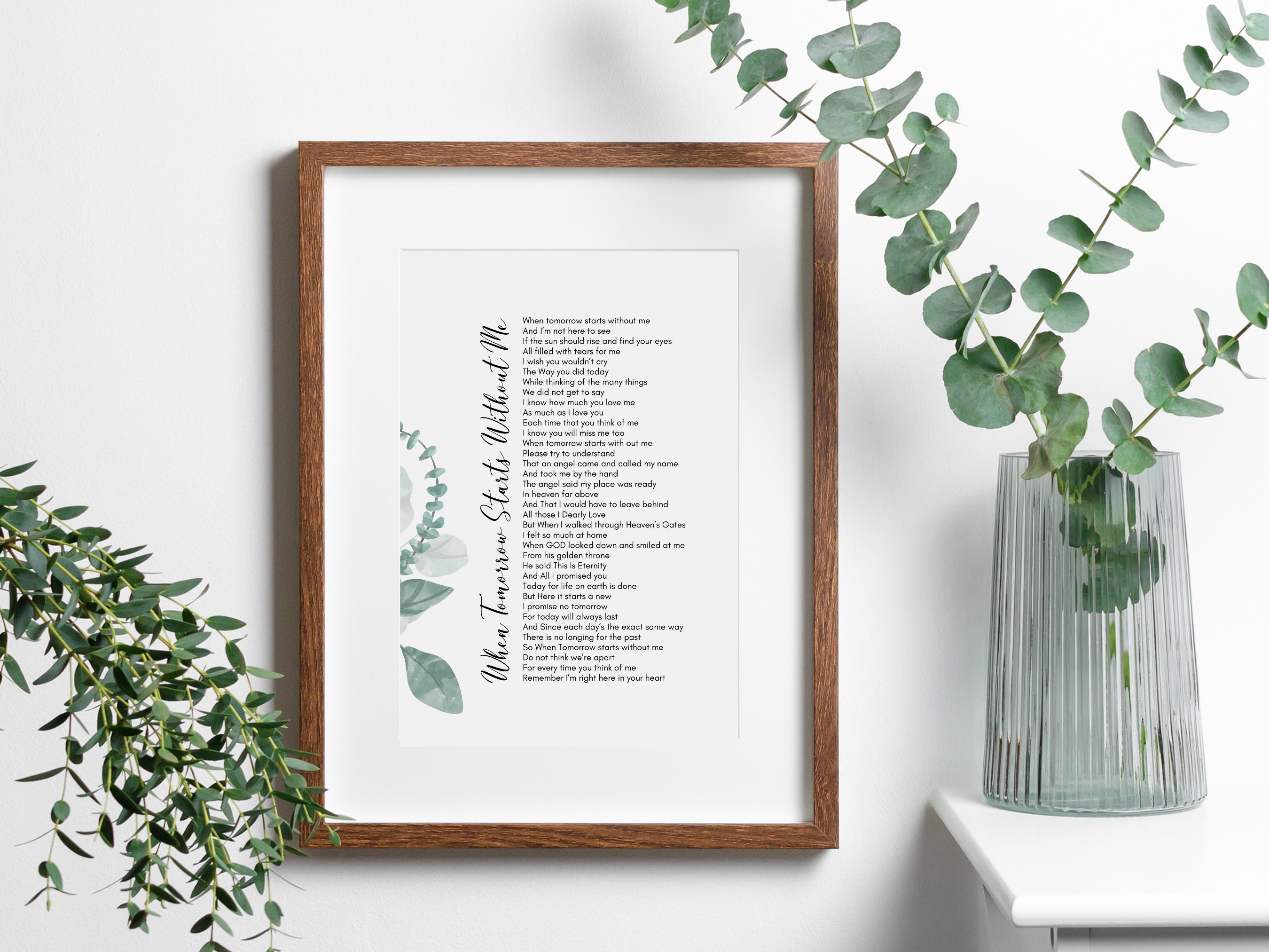 When Tomorrow Starts Without Me Printable Poem Digital - Etsy