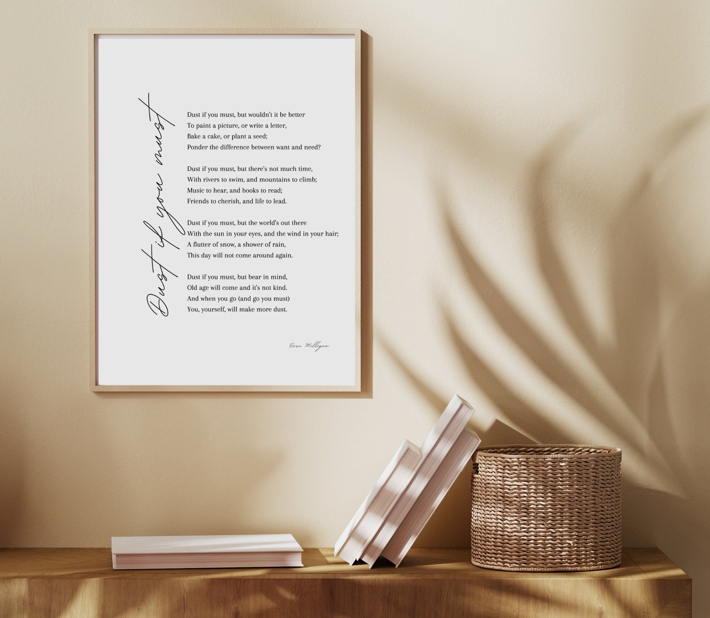 Dust If You Must Rose Milligan Poem Nature Living Life - Etsy