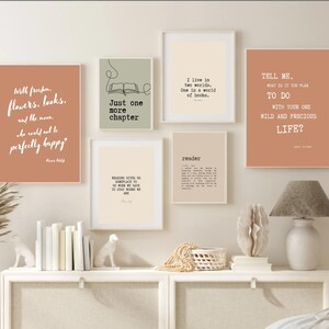 Set of 14 Gallery Wall Set, Bookish Prints, Book Wall Art | Book Lover ...