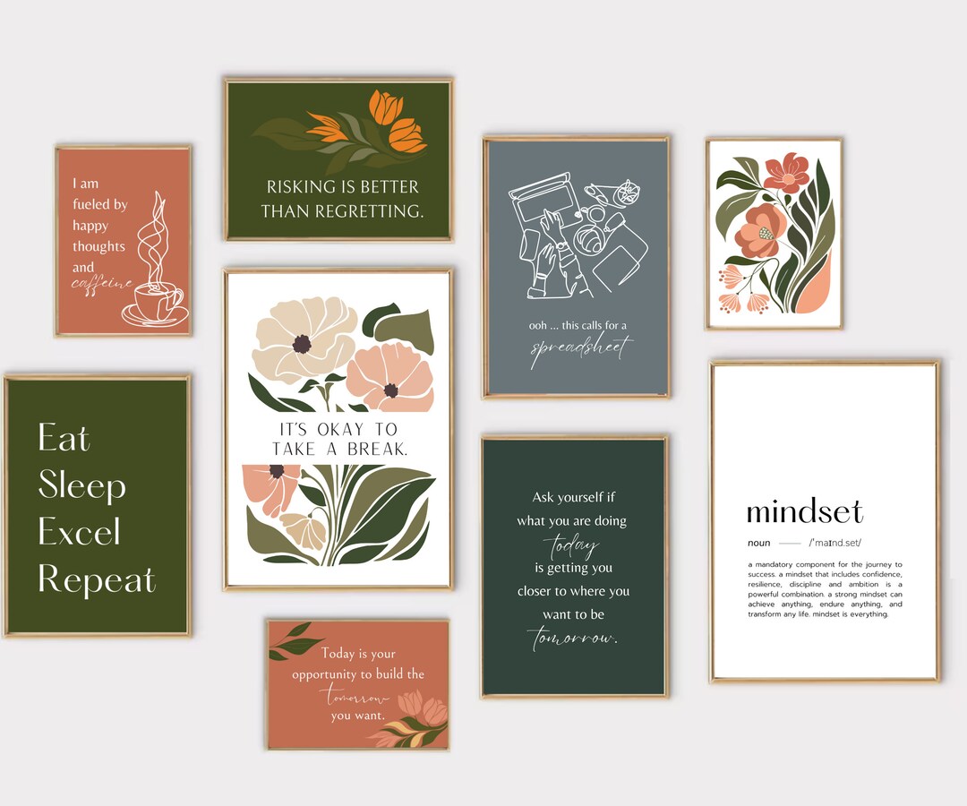 Home Office Set of 14 Prints, Office Wall Decor, Home Office Decor ...