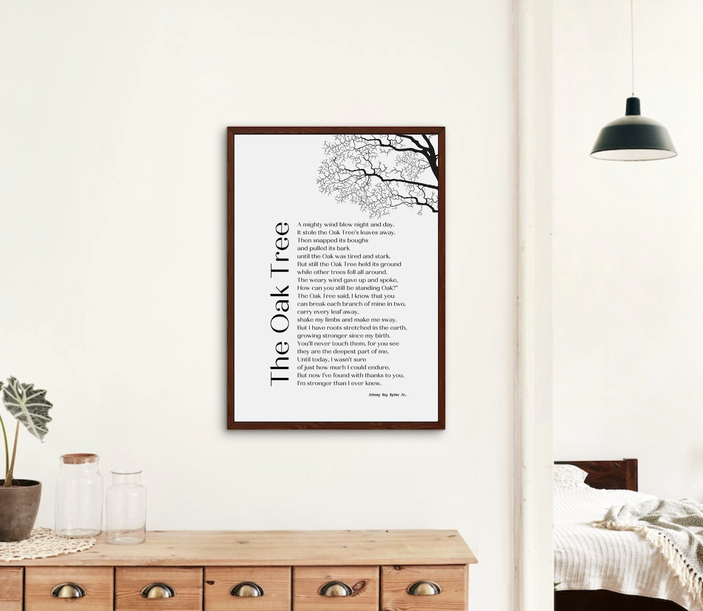 Oak Tree Poem Nature Wall Art Inspirational Art Print - Etsy