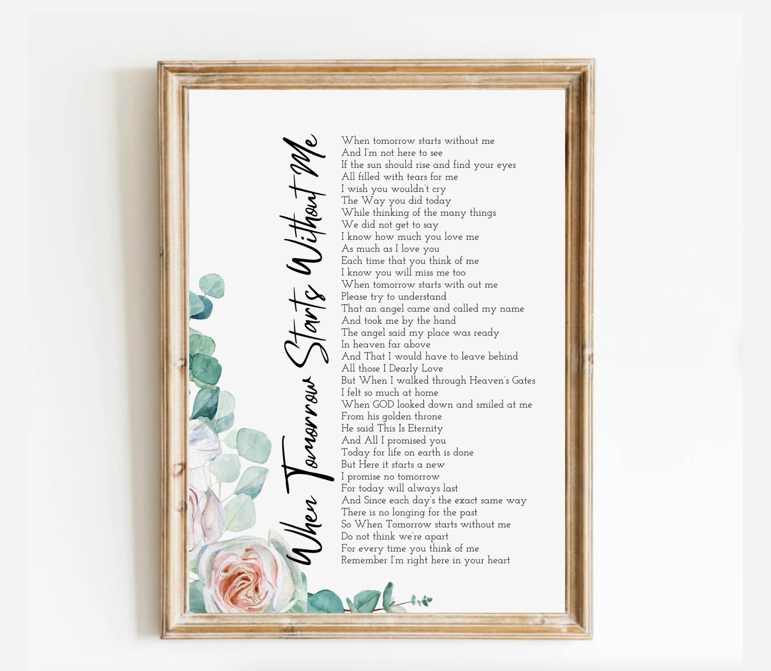 When Tomorrow Starts Without Me Printable Poem, Digital Download, Grief ...