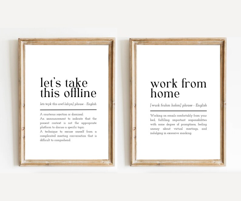 Set of 18 PRINTABLES Home Office Decor Funny Office Decor - Etsy