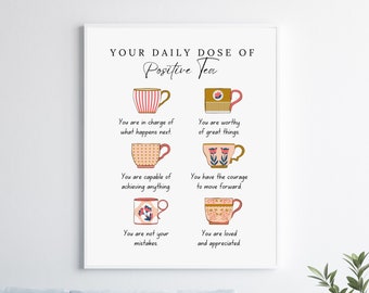 Positivi-tea Positivity Self Affirmation Digital Print Self Empowerment ...
