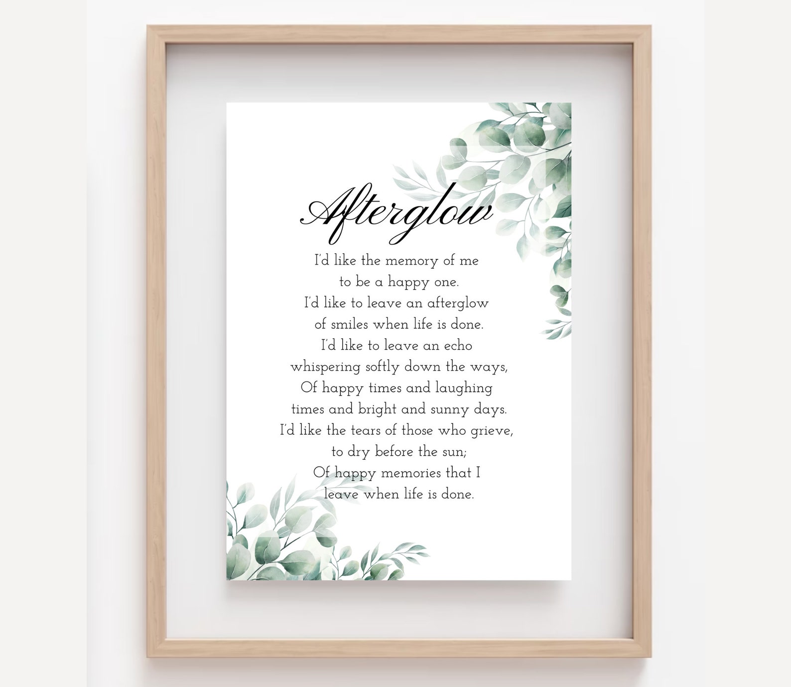 Afterglow Poem, Funeral Poem, Lost Loved One Poem, in Memory Of, Grief ...