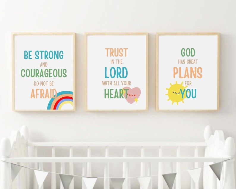 Kids Bible Verse Scripture Poster Wall Art Church Sunday - Etsy