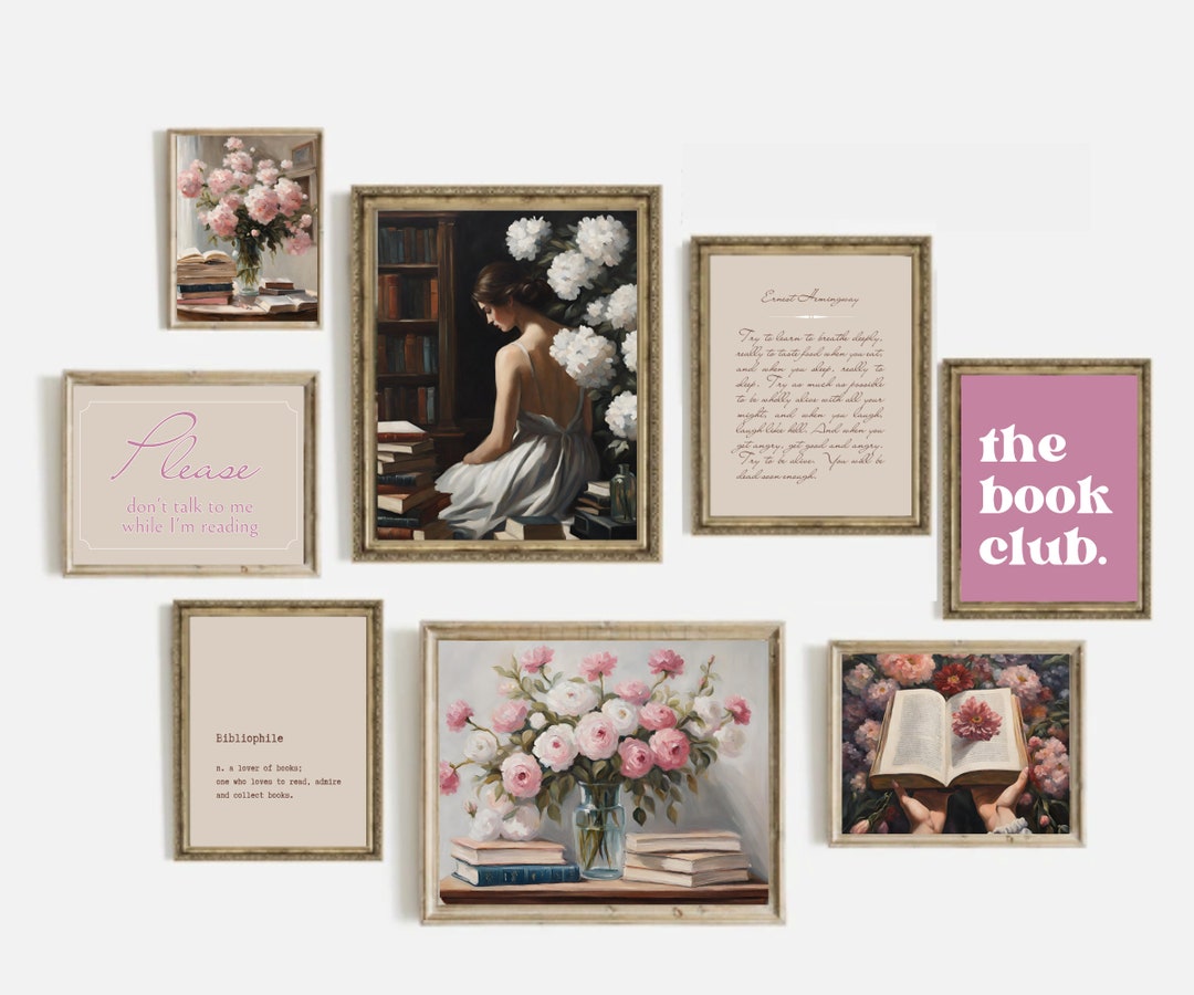 Gallery Wall Set of 9 Prints With Book Quotes, Book Prints, Book Art ...