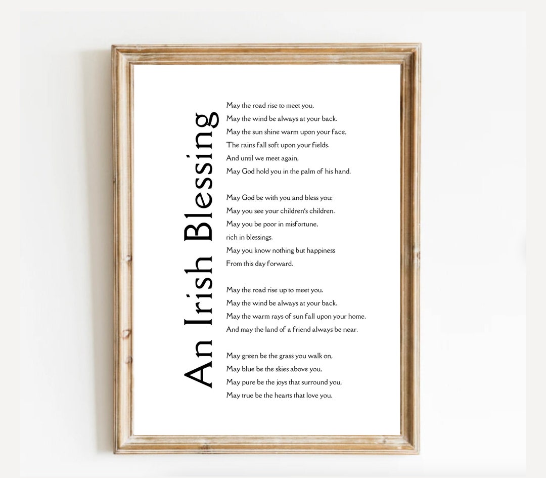 An Irish Blessing Poem Ready To Print Celebration Of Life Poem Funeral Memorial Poem Memorial