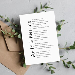 An Irish Blessing Poem Ready to Print, Celebration of Life Poem ...