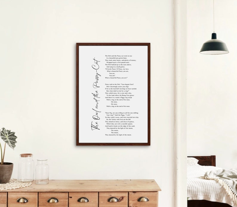 The Owl and the Pussycat by Edward Lear Poem | Wedding Present ...