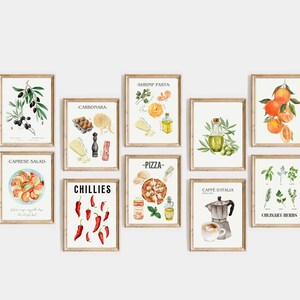 Italian Kitchen Wall Decor | Kitchen Wall Art Set of 12 PRINTABLES ...