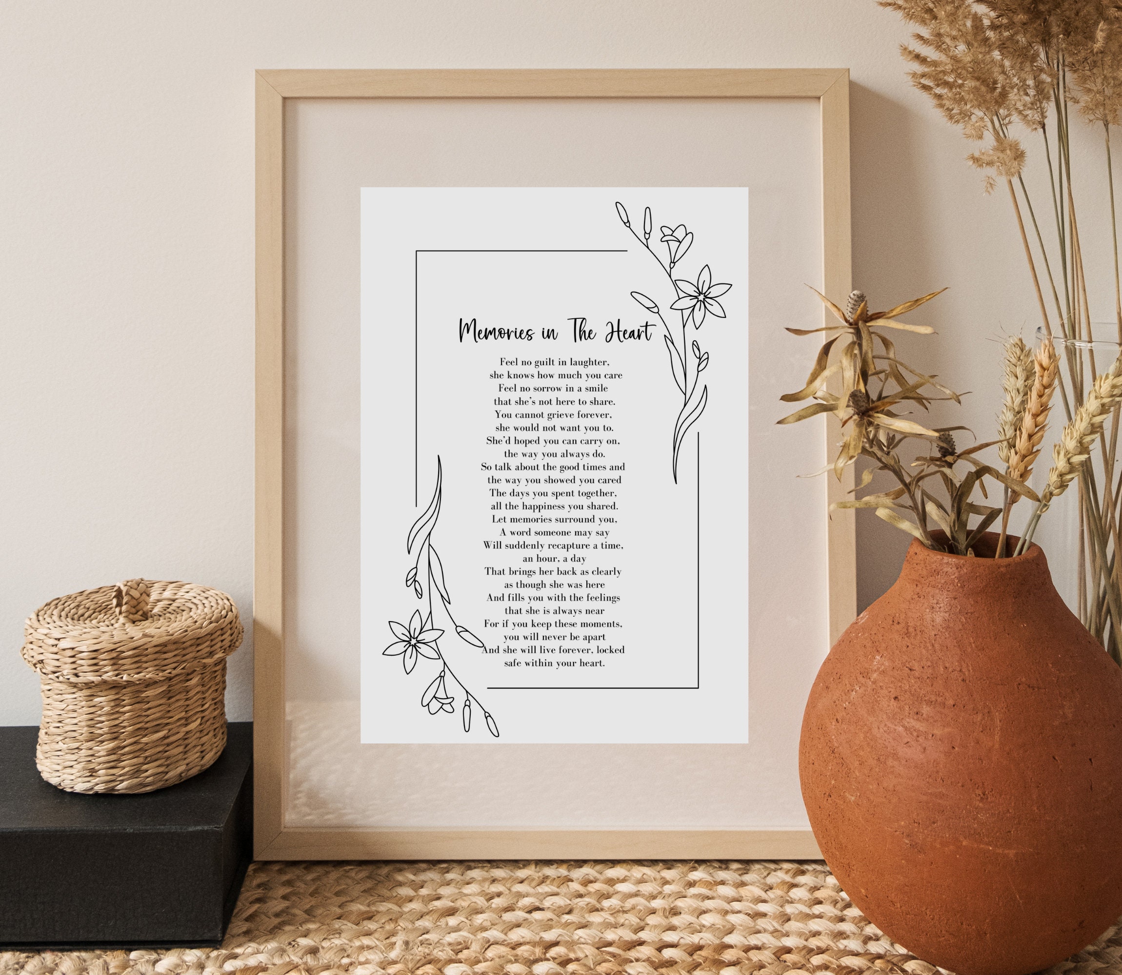 Memories in the Heart Memorial Poem. Celebration of Life, Funeral ...