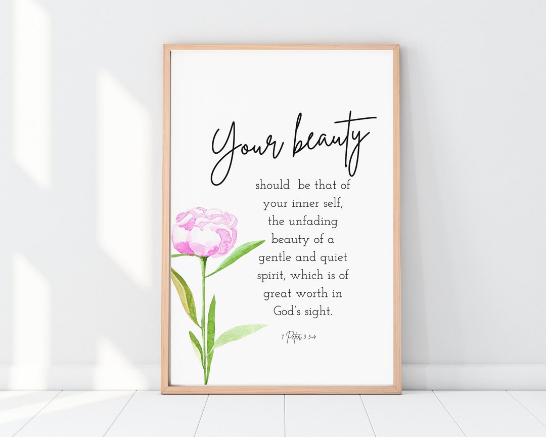 Bible Verse Printable. 1 Peter 3 3-4. Bible Verse Wall Art. Bible Verse ...