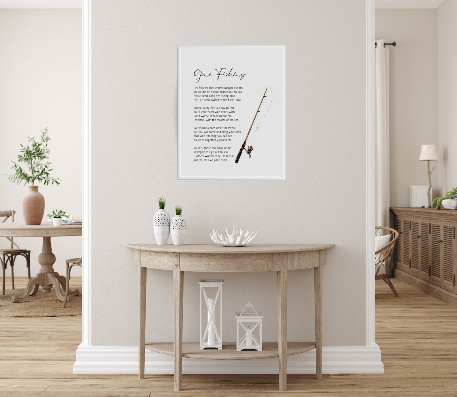 Gone Fishing Poem Ready to Print, Celebration of Life Poem for ...