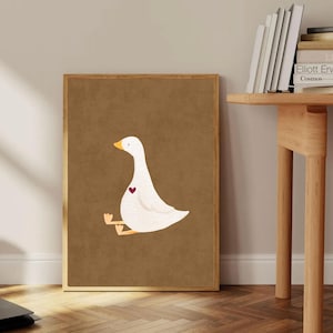 Silly Goose Wall Art, Cute Goose Poster, Neutral Nursery Decor, Goose ...