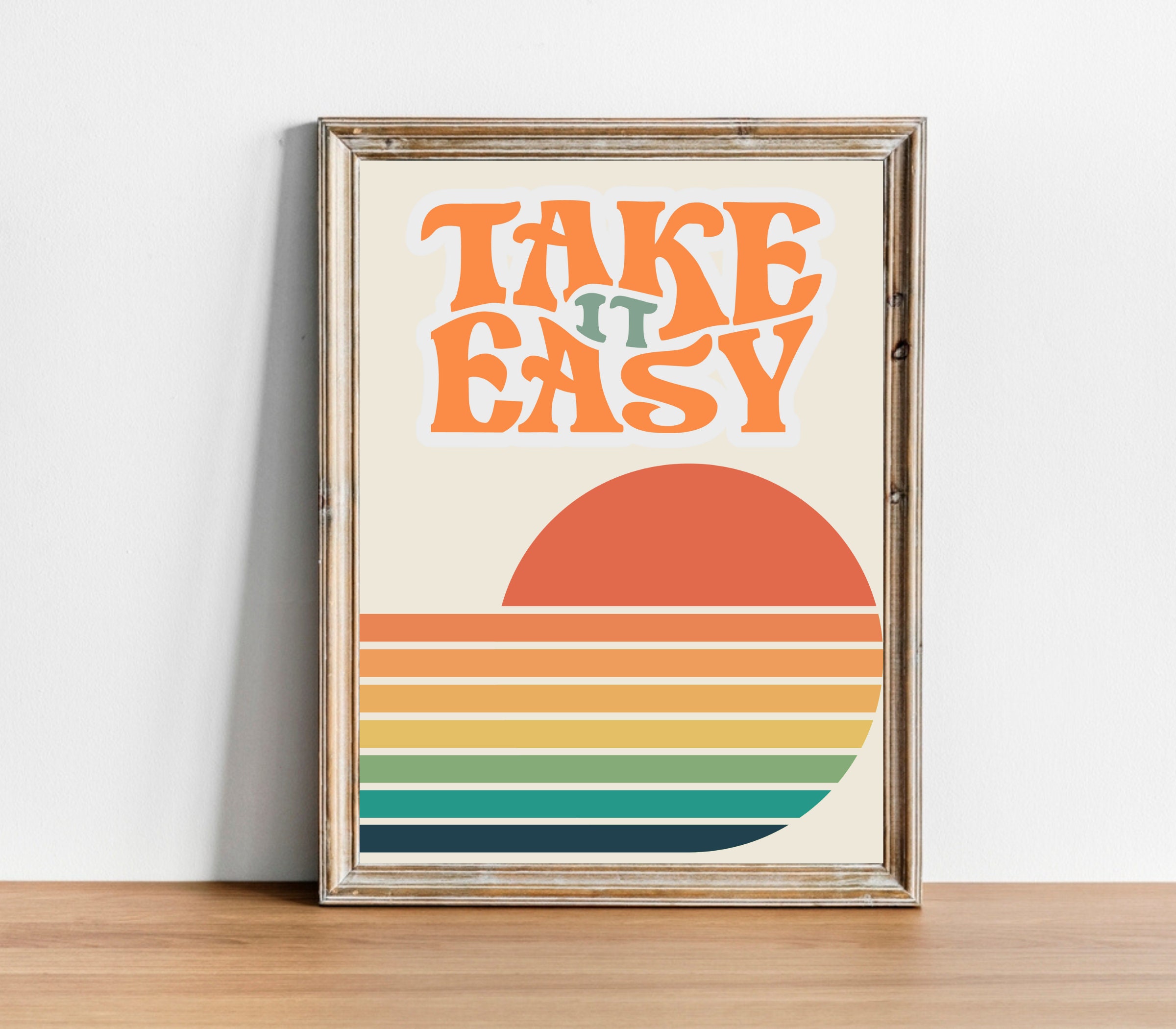 Take It Easy Retro Wall Art, Digital Prints Download, Digital Download ...