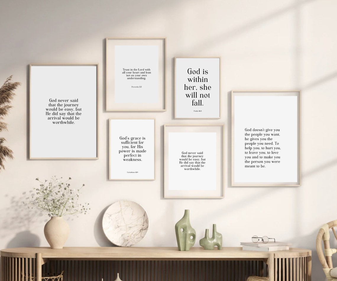 Modern Scripture Wall Art, Set of 10 Psalms Prints, Psalms Bible Verse ...