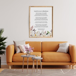 Look for Me in Rainbows | Funeral Poem | Memorial Gift | Loved One ...